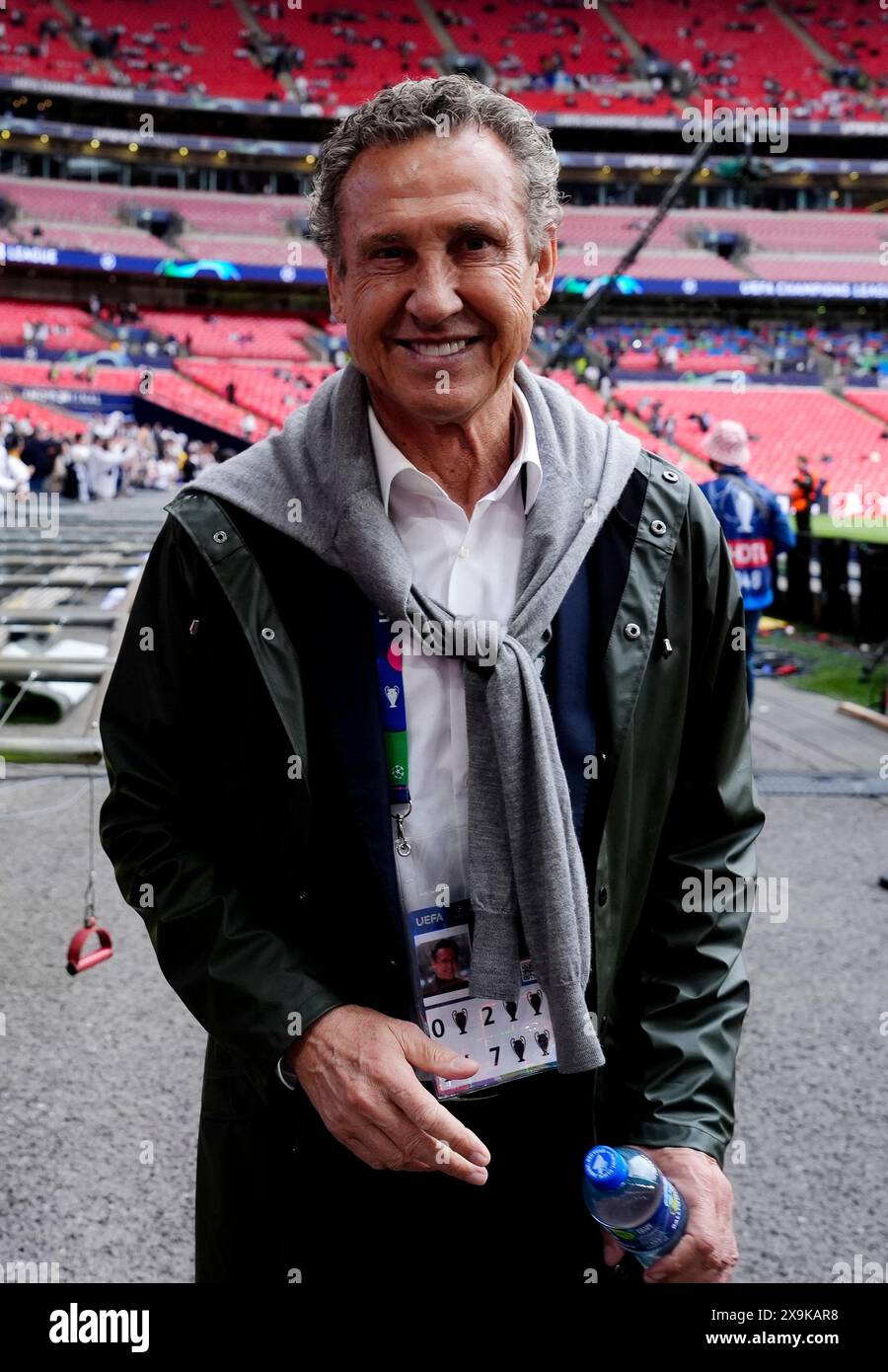 Former Real Madrid player and manager Jorge Valdano ahead of the UEFA ...