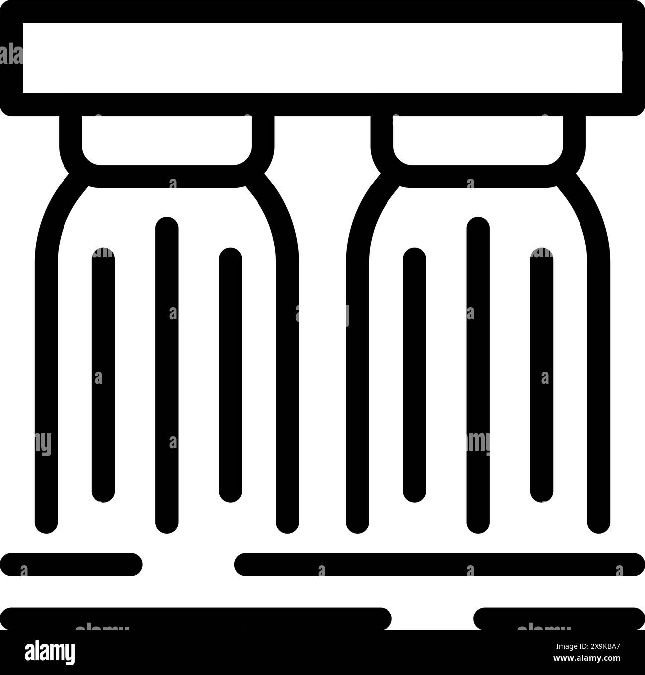 Ancient greek columns iconic architectural design in black and white ...