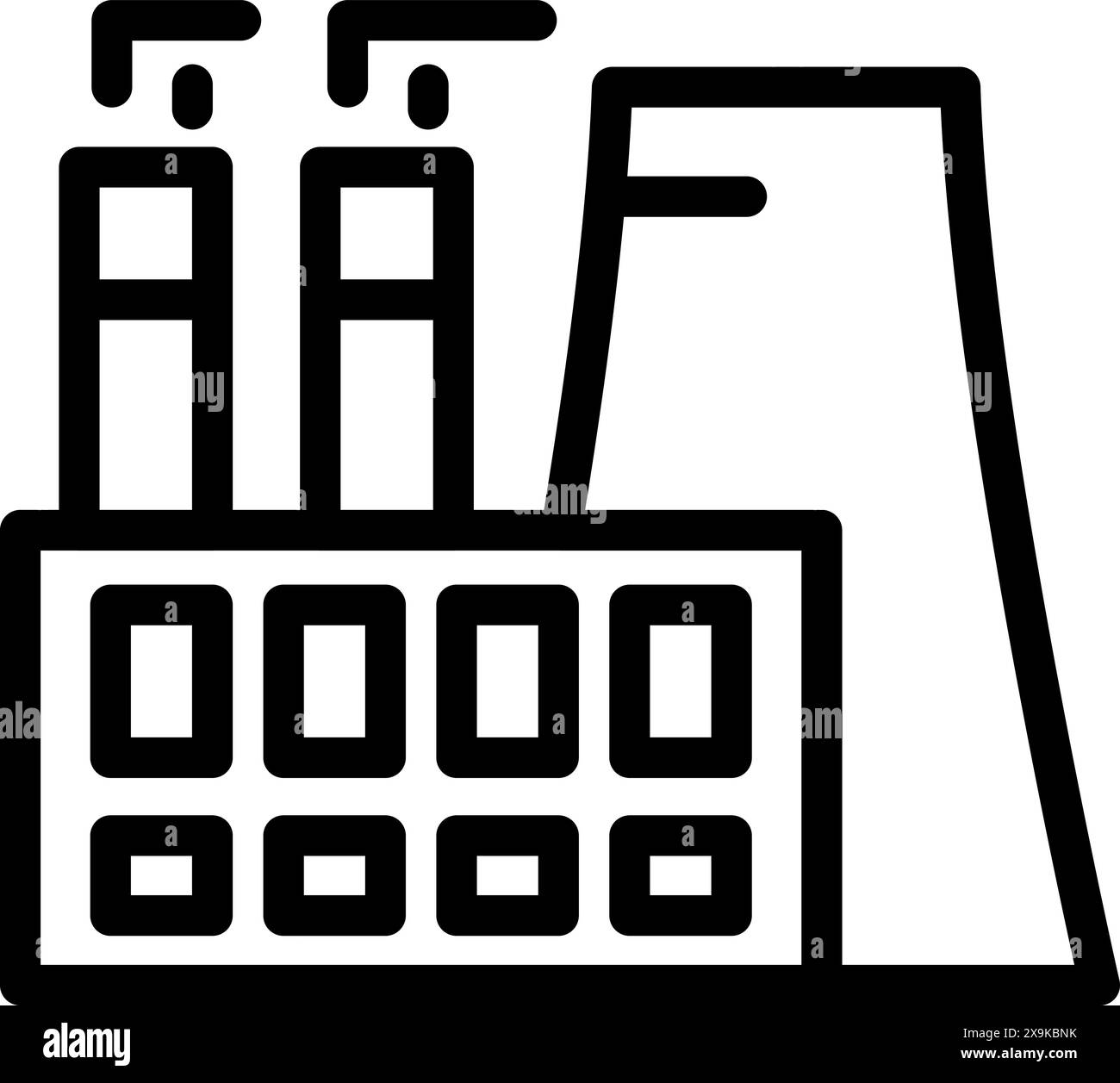 Vector illustration of industrial factory icon in simple line art style ...