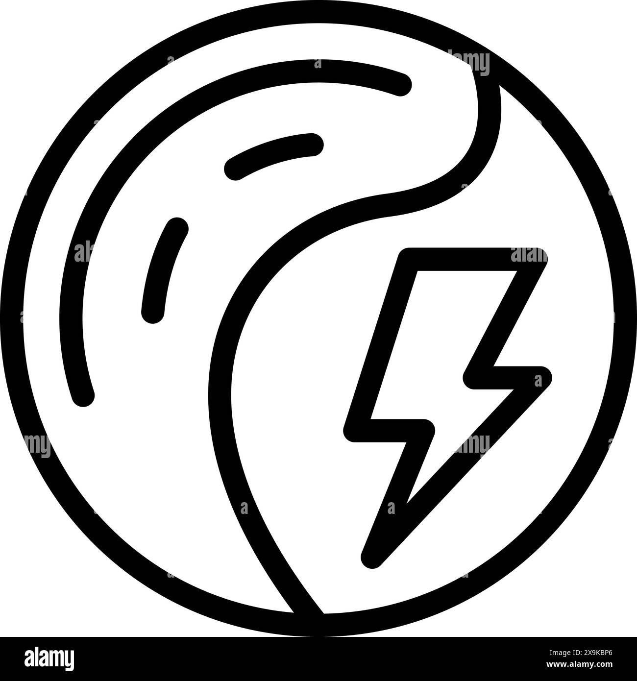 Stylized line drawing of a coffee bean with a lightning bolt ...