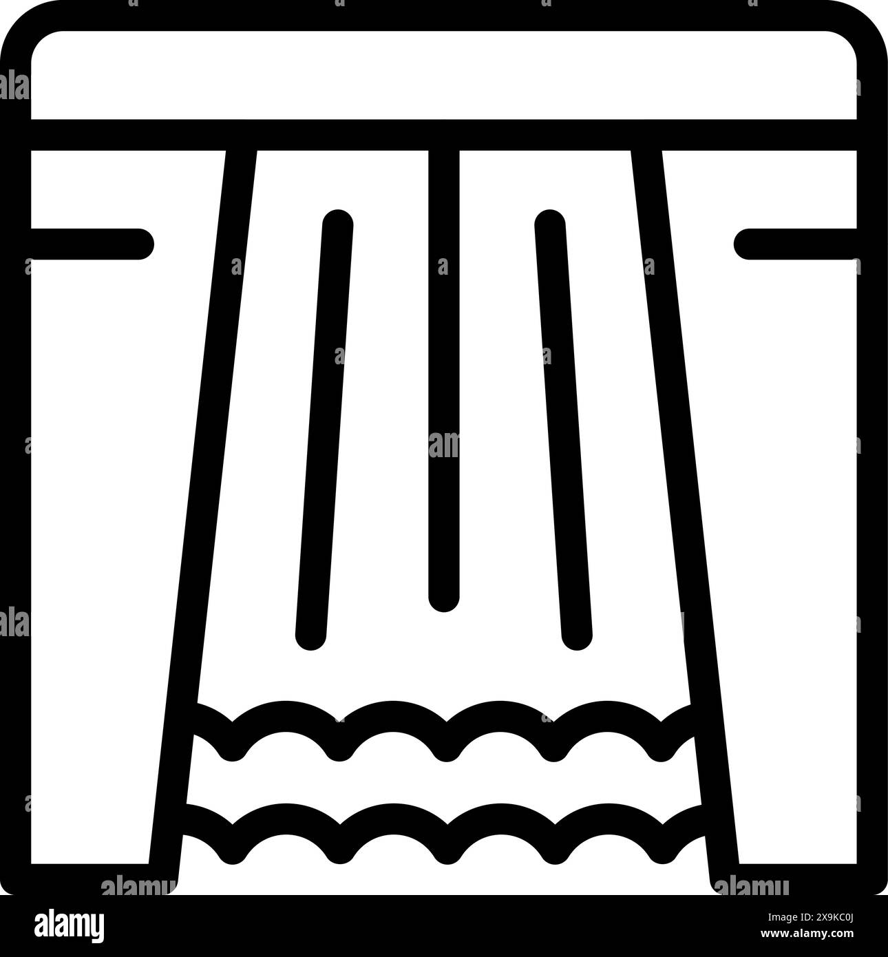 Minimalistic theater stage icon with elegant monochrome line art ...