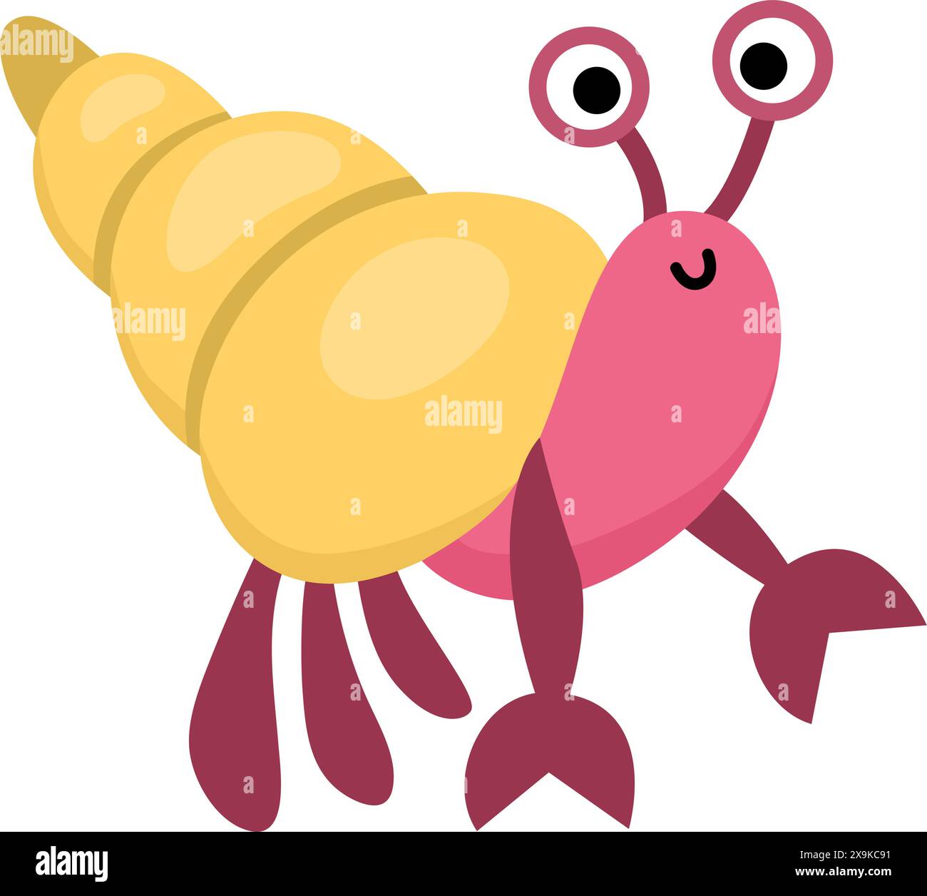 Vector hermit crab with shell icon. Under the sea illustration with ...