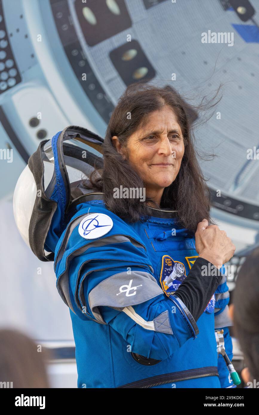 Kennedy Space Center, USA. 01st June, 2024. The NASA Boeing CFT crew ...