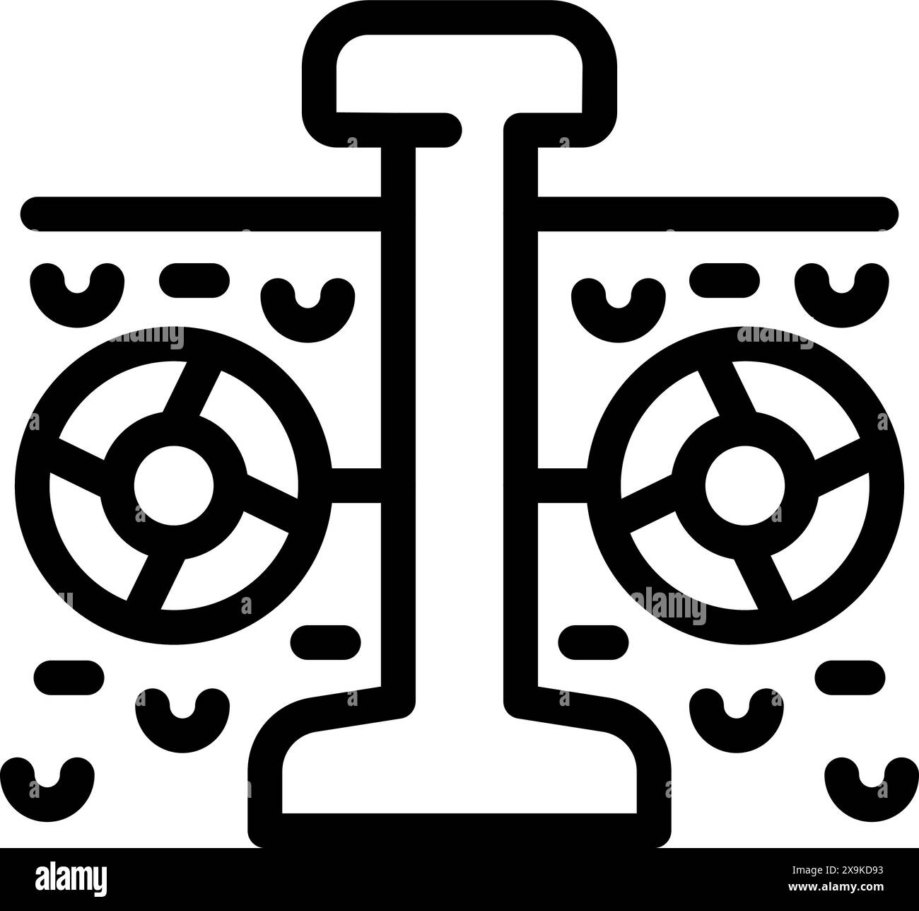 Simplified line art of a manual water pump, ideal for diagrams and ...
