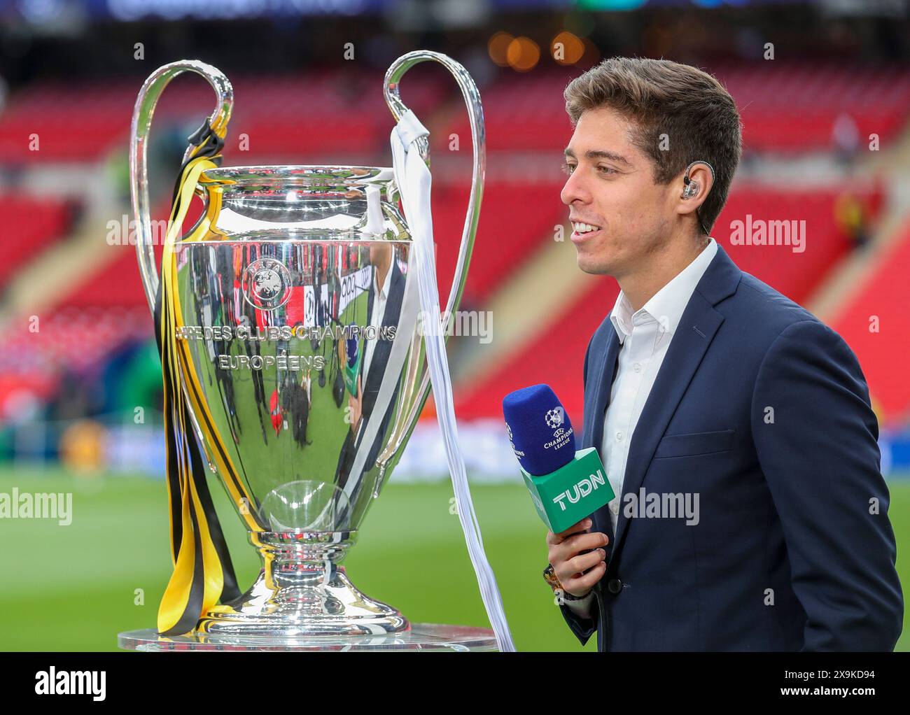 London, UK. 01st June, 2024. Daniel Chanona TUDN Reporter with the ...