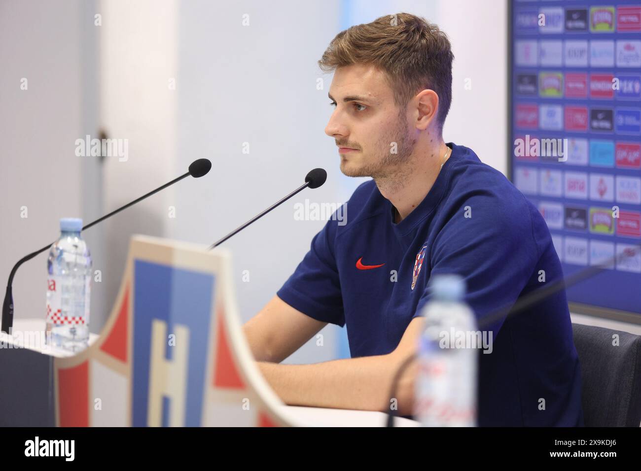 Josip Stanisic of Croatia speaks during a Croatian National Football ...