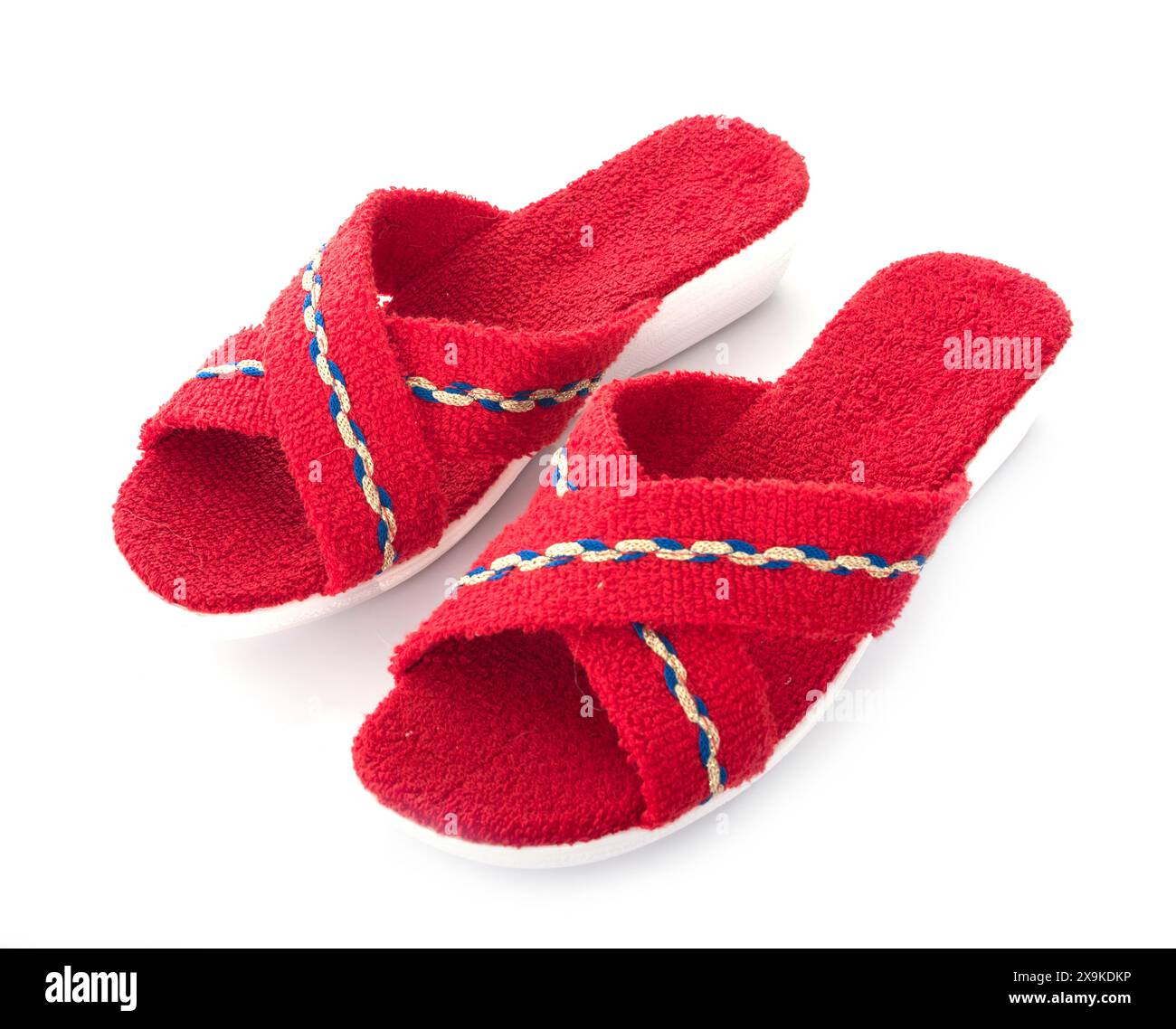red sandal in front of white background Stock Photo - Alamy