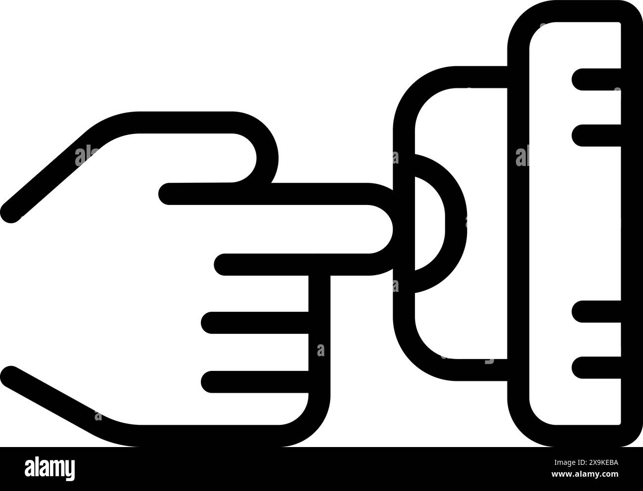 Pressing door bell Black and White Stock Photos & Images - Alamy