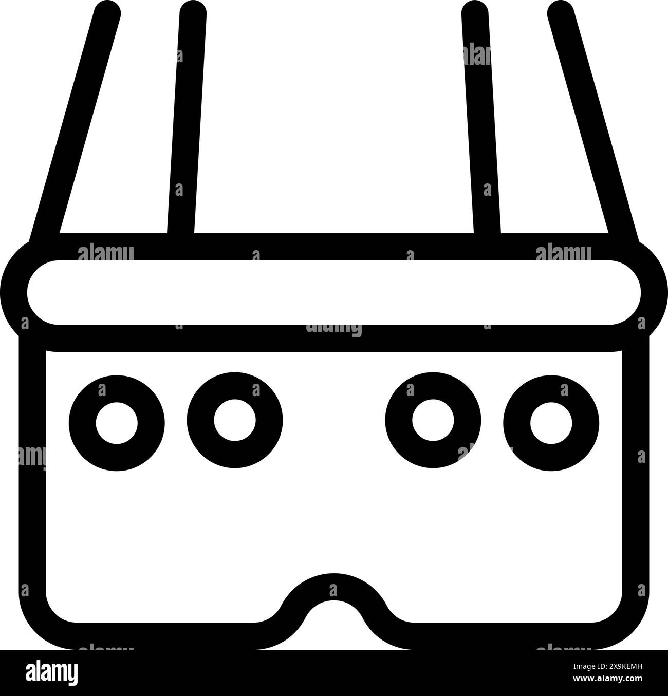 Black and white cartoon network plug icon vector illustration mascot ...