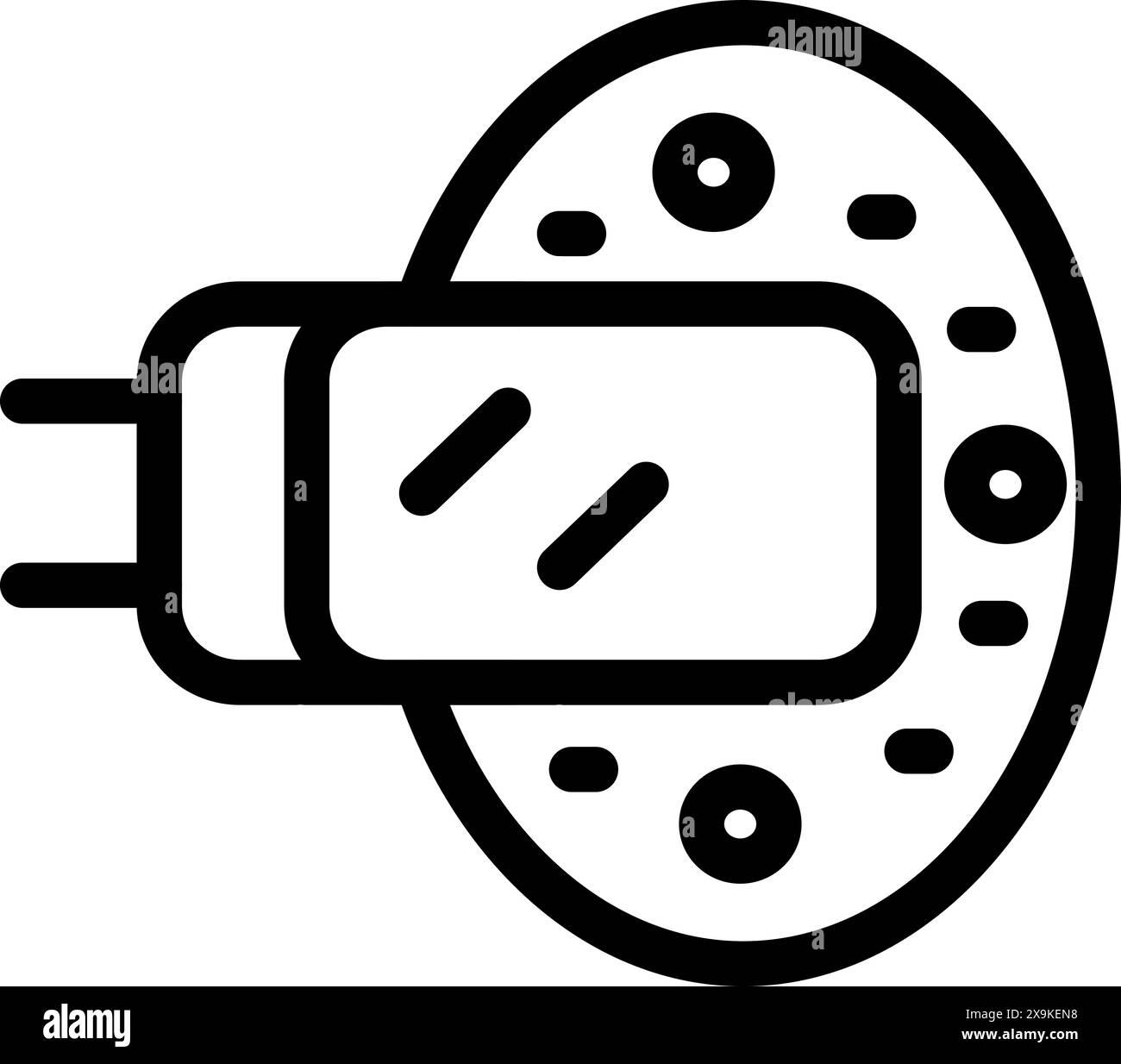 Vector illustration of an ev charging plug in a simple line art style ...