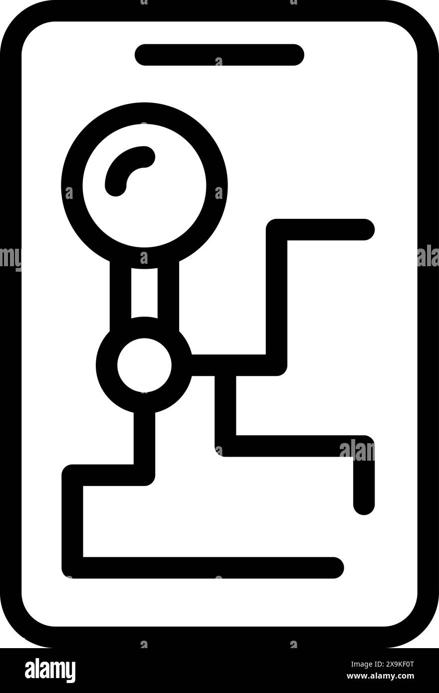 Black Linear Vector Icon Illustrating A Microscope Interface On A
