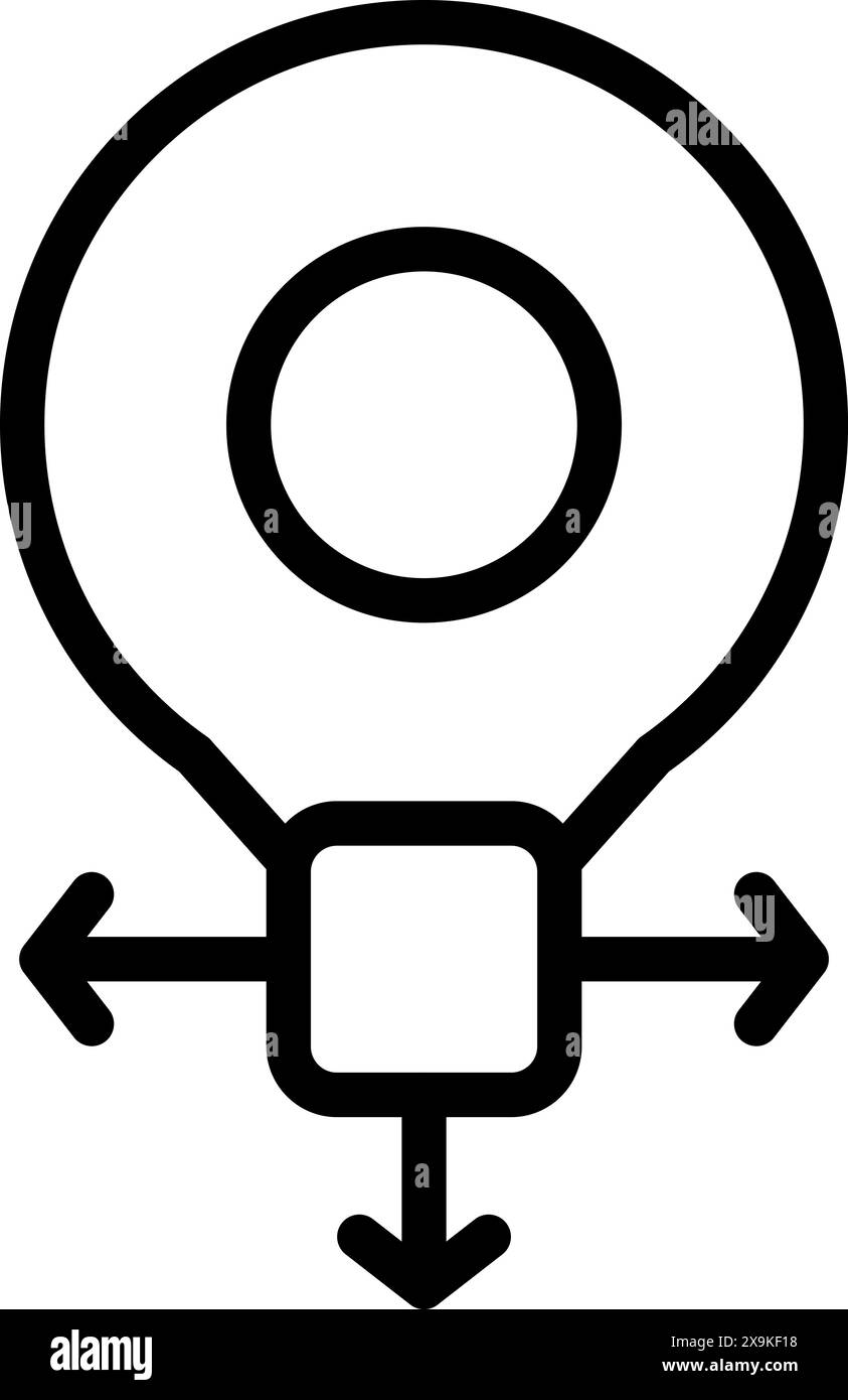 Minimalist vector illustration of a location pin icon, isolated on a ...