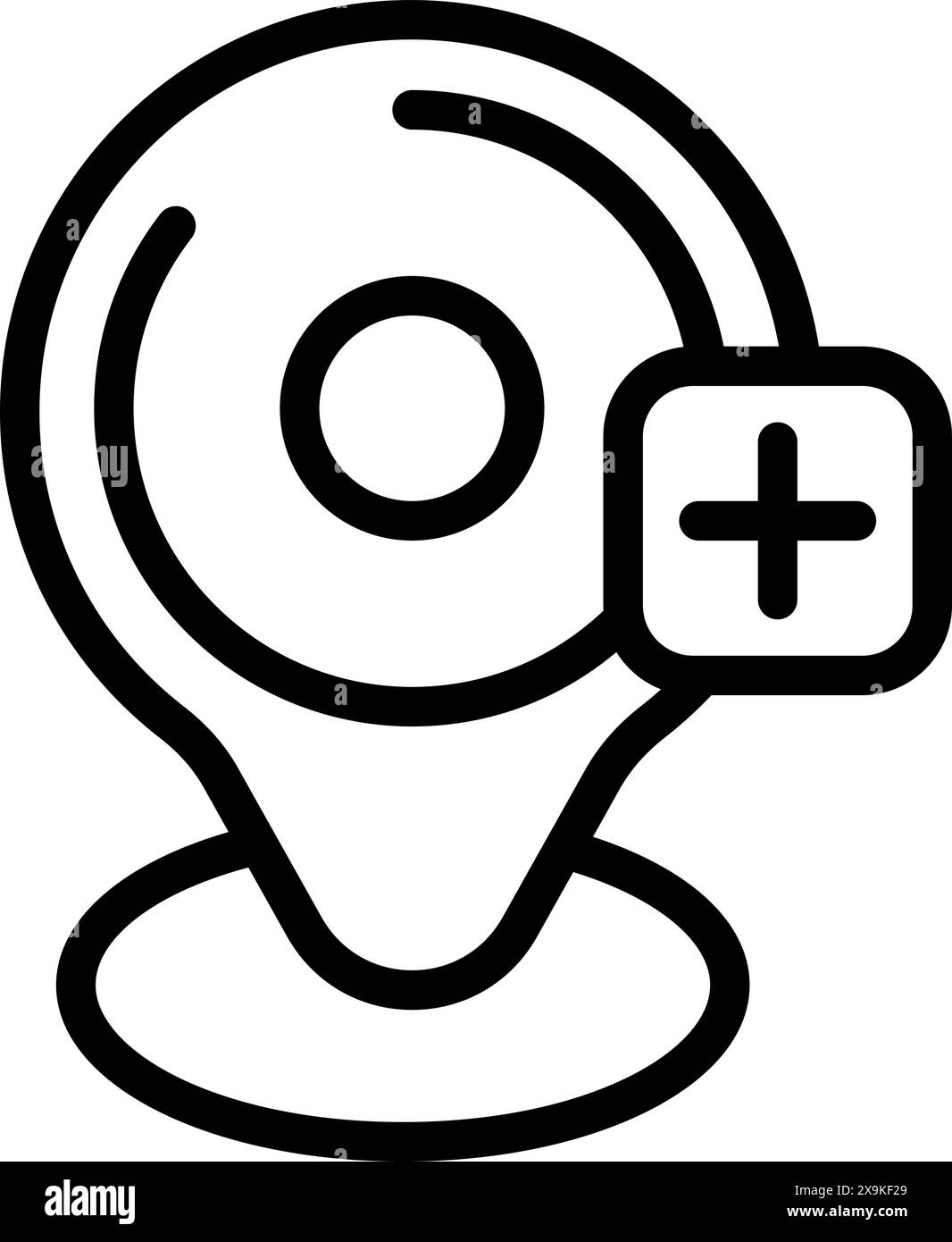 Medical location pin icon for healthcare services, hospital, clinic ...