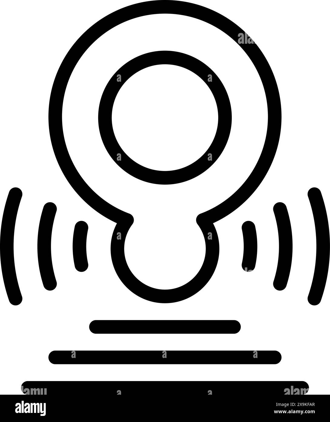 Vector illustration of a modern podcast microphone icon with sound ...