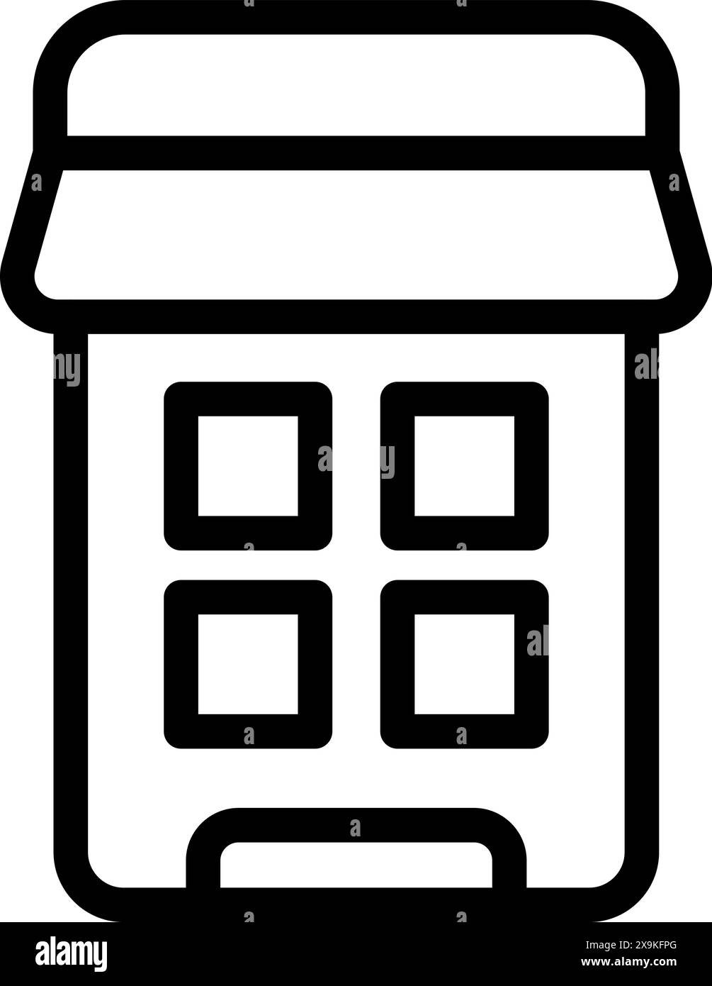 Minimalist line art icon of a storefront in black and white, suitable ...