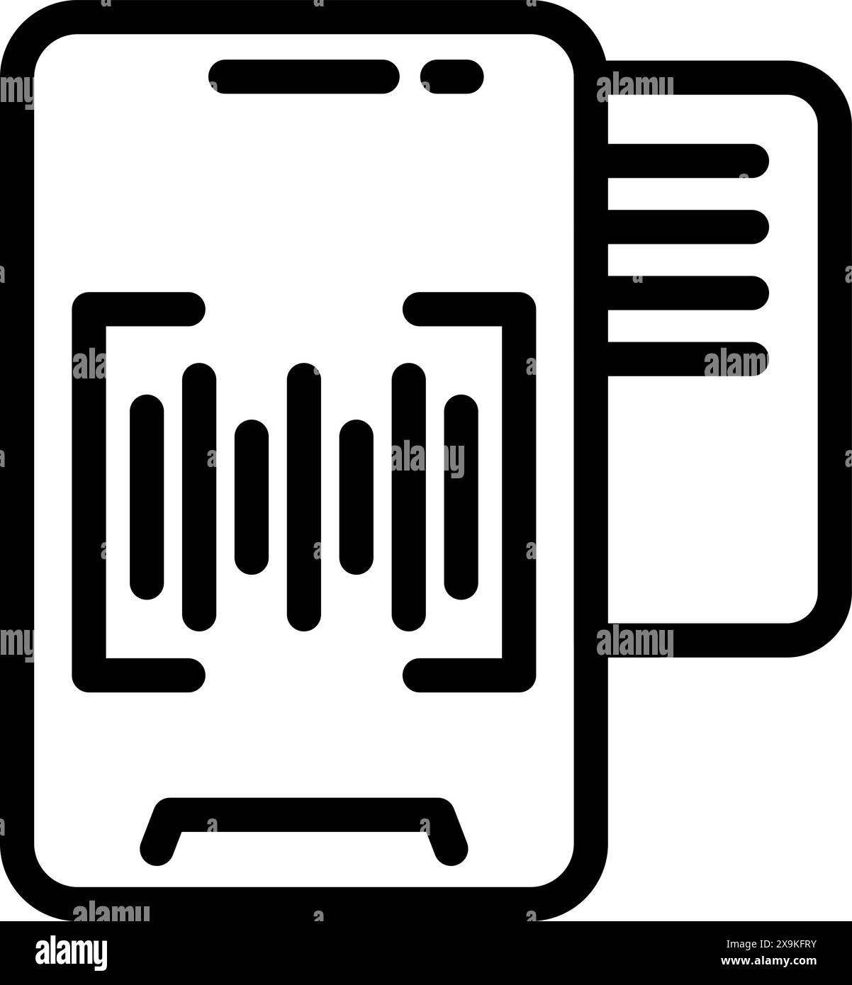 Vector illustration of a black and white mobile analytics icon for ...