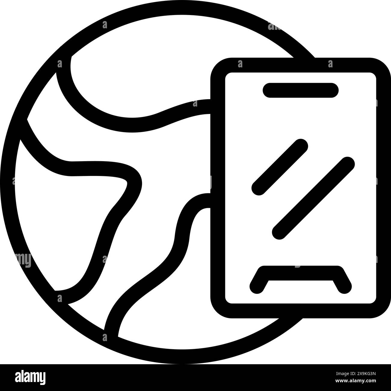 Global mobile technology icon in simple infographic vector illustration ...