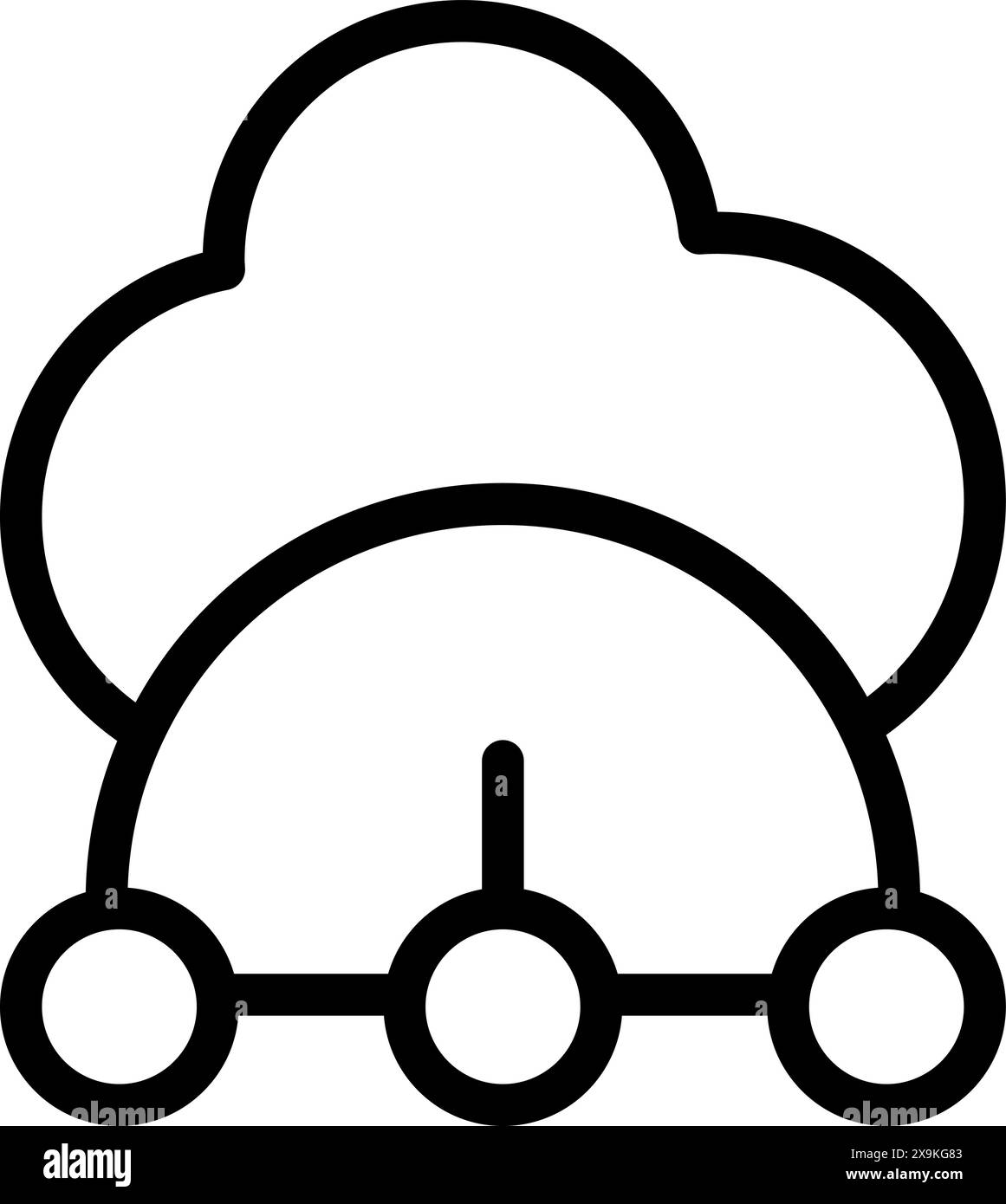 Simplistic black and white cloud computing icon representing digital network technology Stock ...