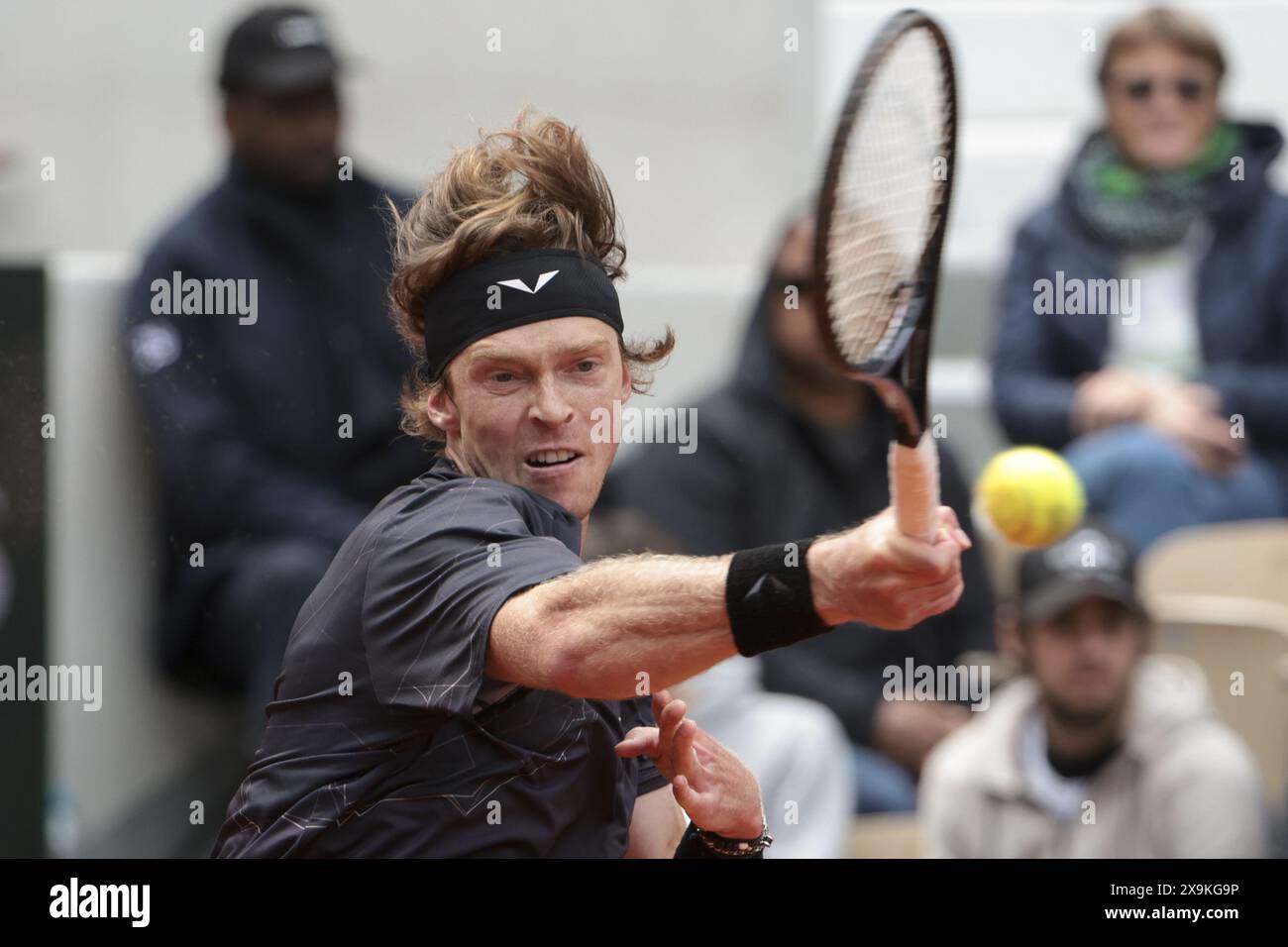Andrey Rublev of Russia during day 6 of the 2024 French Open, Roland ...