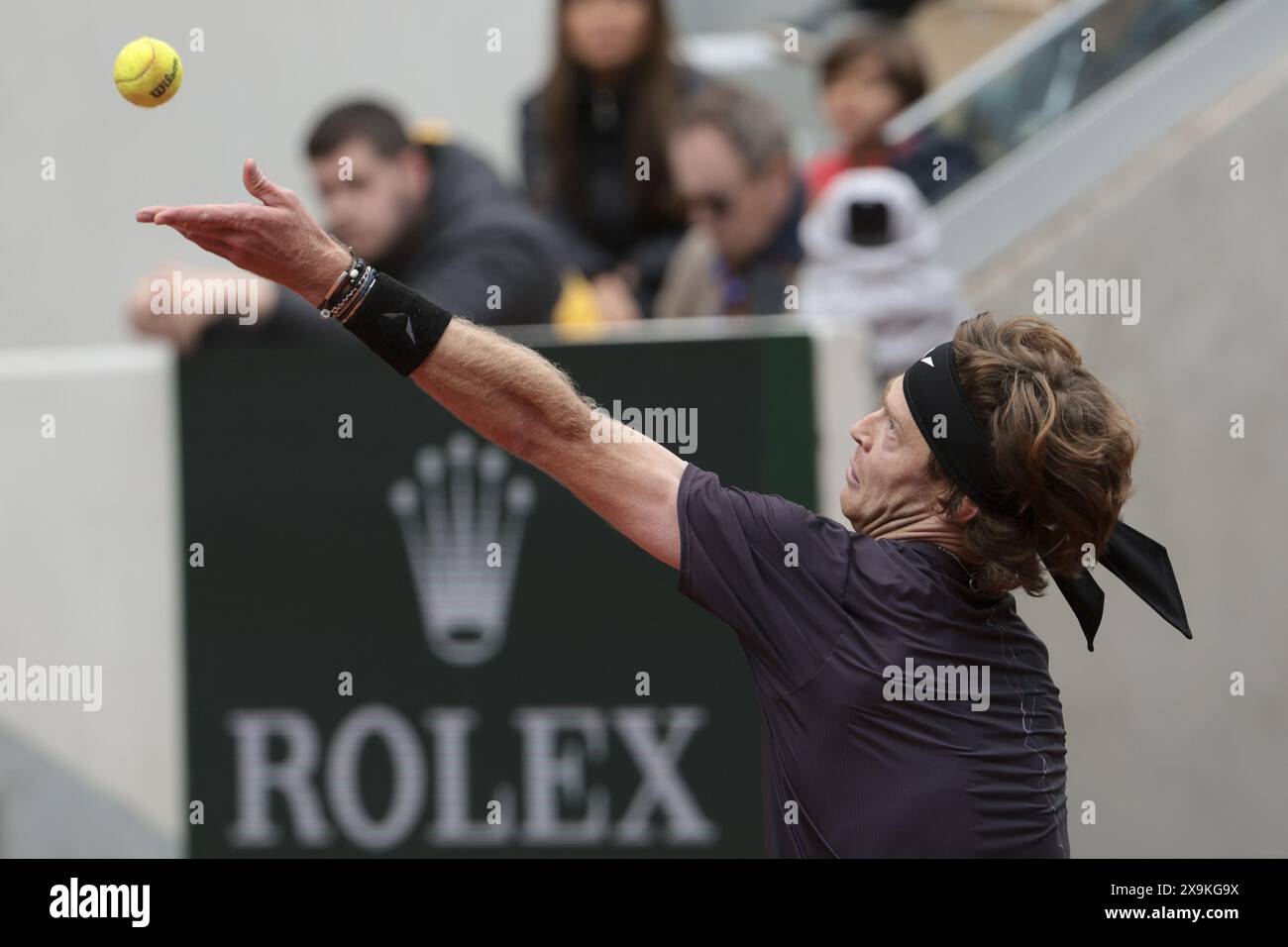 Andrey Rublev of Russia during day 6 of the 2024 French Open, Roland ...