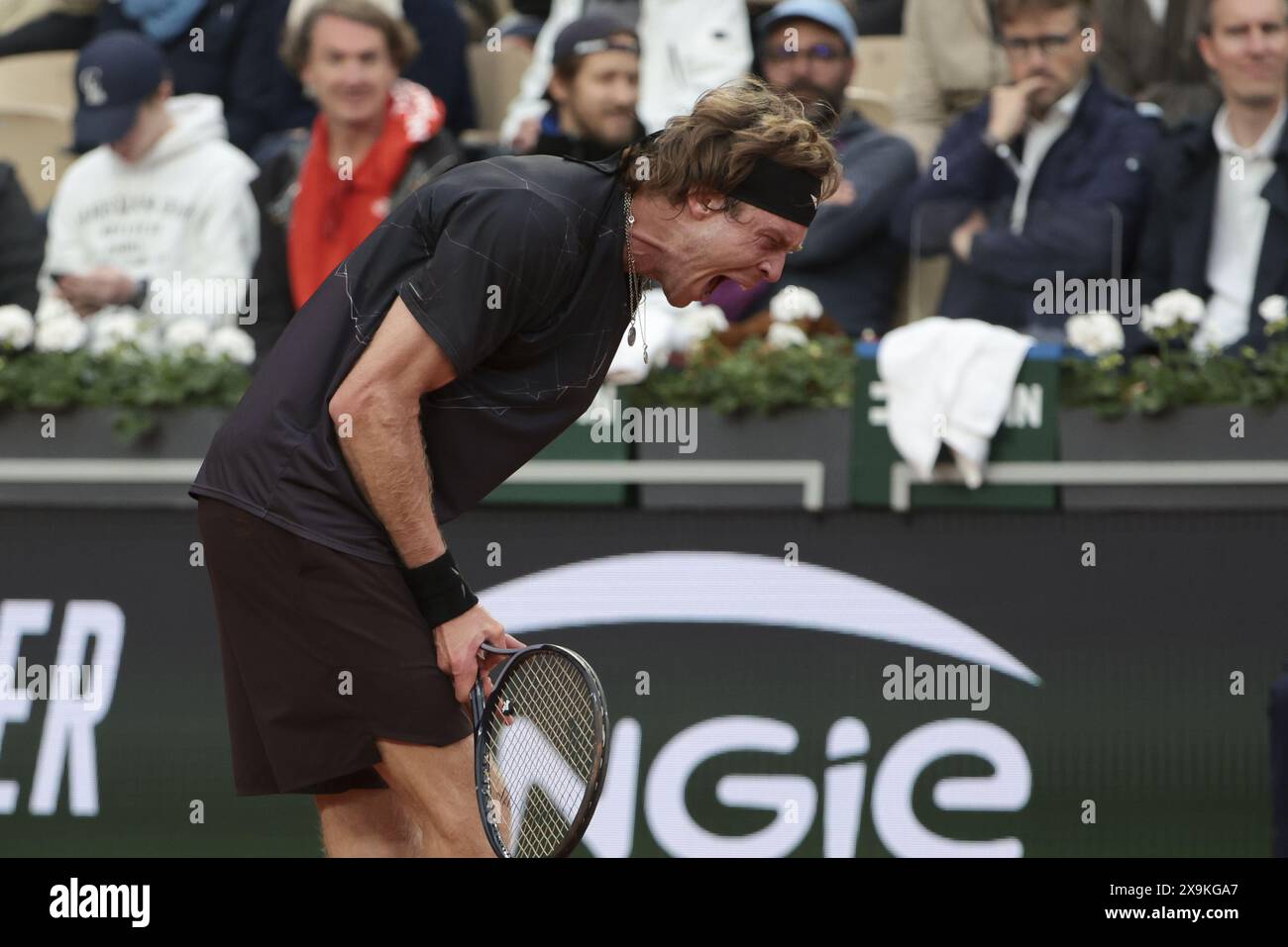 Andrey Rublev of Russia during day 6 of the 2024 French Open, Roland ...