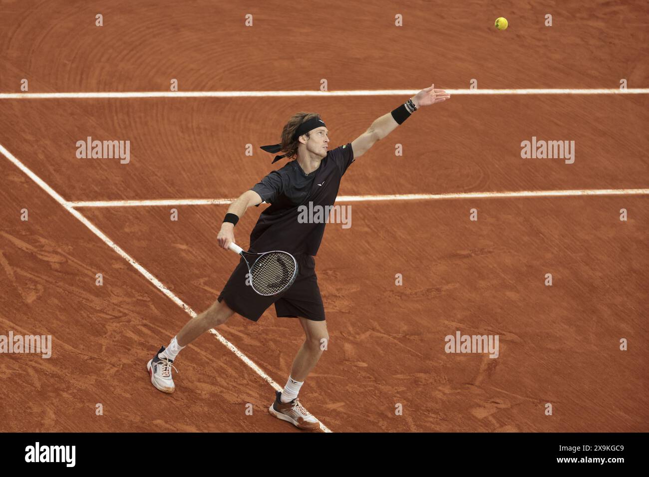 Andrey Rublev of Russia during day 6 of the 2024 French Open, Roland ...