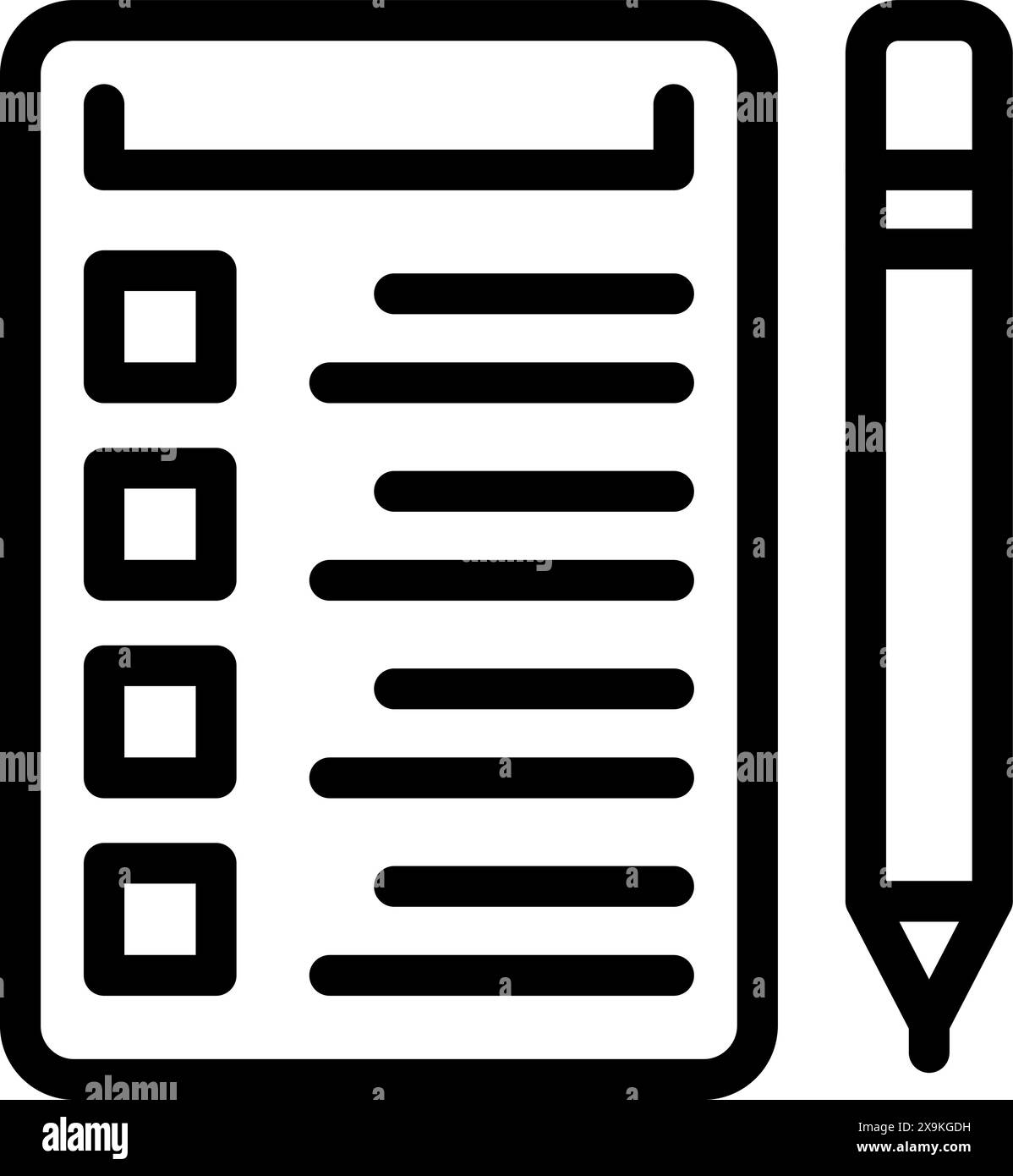 Black and white symbol of a checklist clipboard and pen for ...