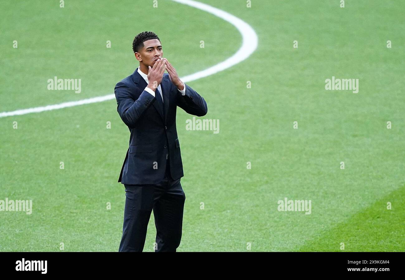 Real Madrid's Jude Bellingham arrives ahead of the UEFA Champions ...