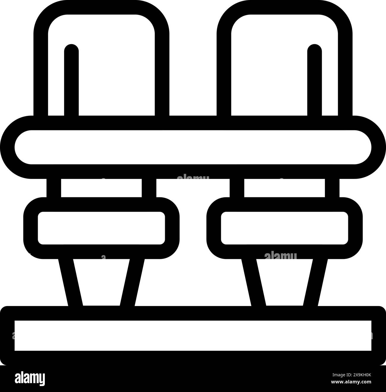 Vector icon illustration of theater seating in a simple line art style ...