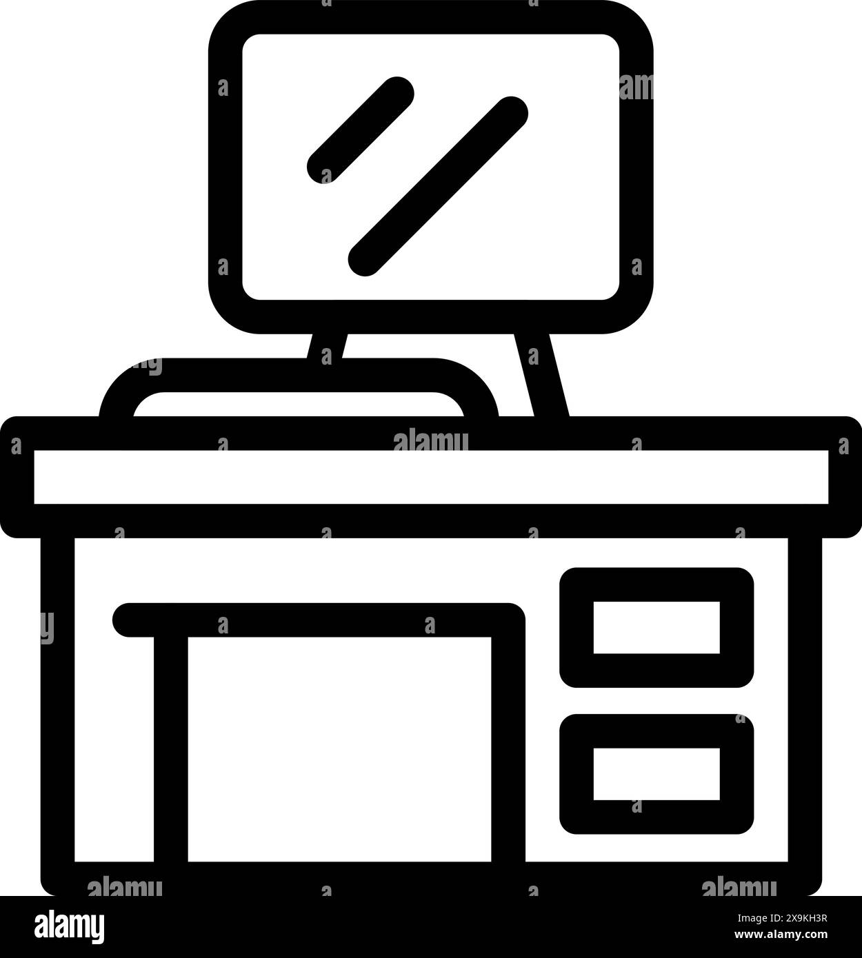 Modern computer workstation icon for contemporary home office setup ...