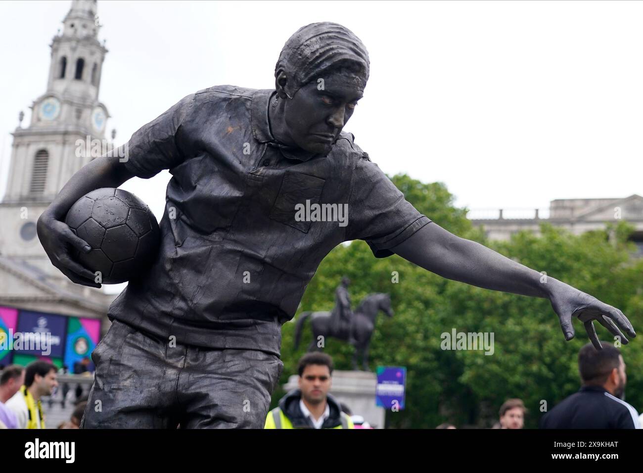 London, UK. 01st June, 2024. Human statue during the UEFA Champions ...