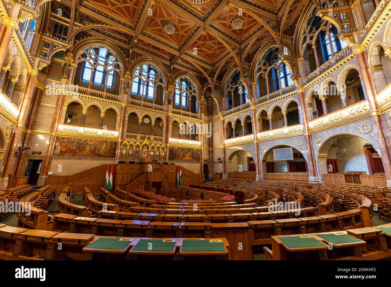 Budapest, Hungary, Europe - Sept. 8, 2022. Interior of the Hungarian ...