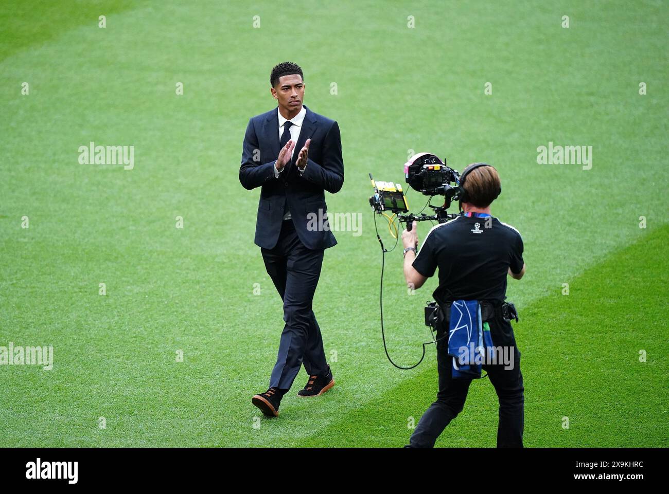 Real Madrid's Jude Bellingham arrives ahead of the UEFA Champions ...