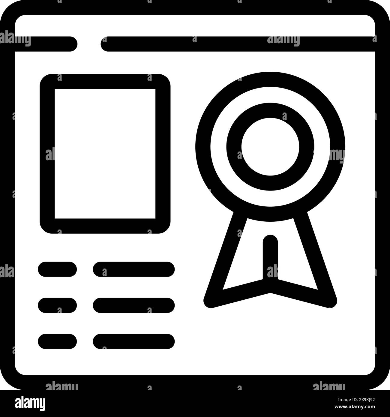 Certificate of achievement icon with ribbon. Award. And recognition in ...