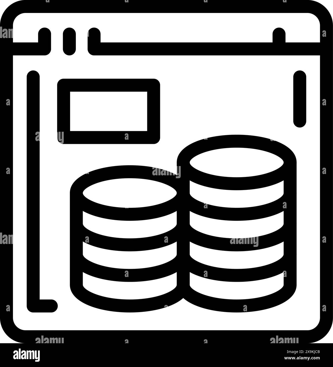 Vector illustration of a simple black and white financial calendar icon ...