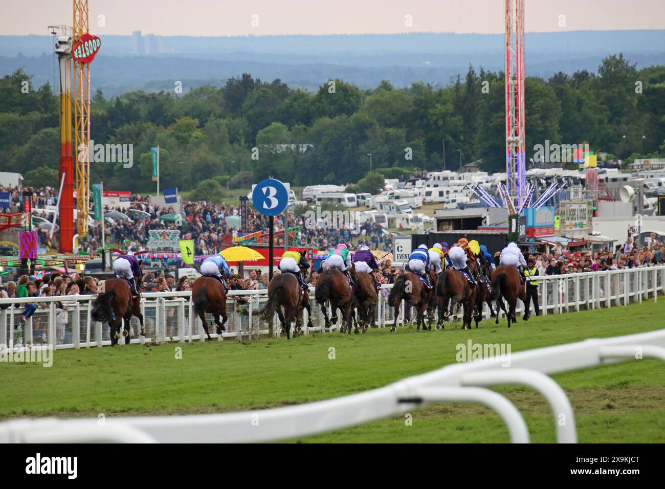 Epsom Downs Surrey, UK. 1st June, 2024. The Derby runners head towards ...