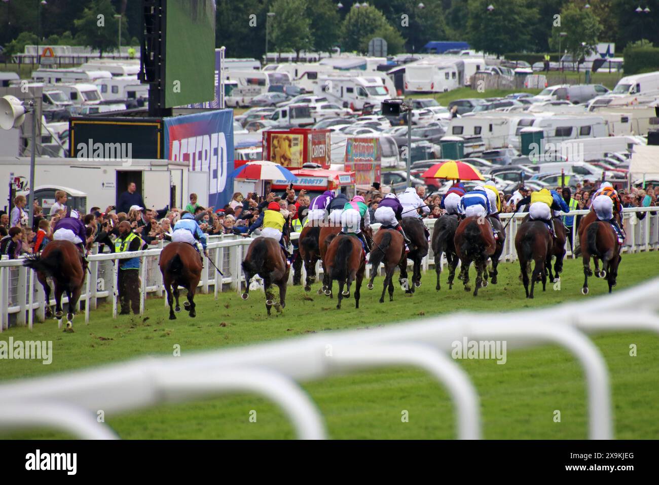Epsom Downs Surrey, UK. 1st June, 2024. The Derby runners head towards ...