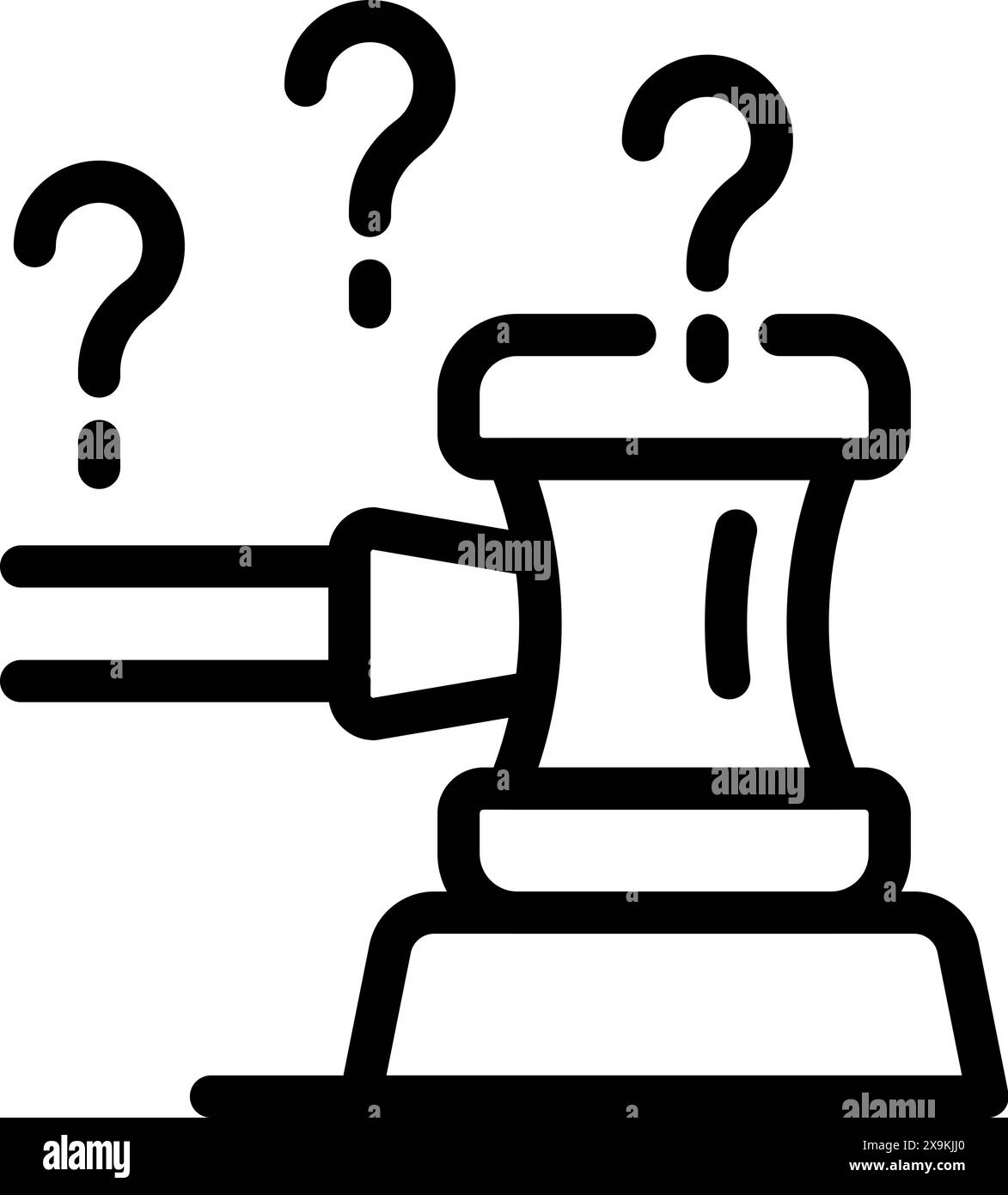 Black and white vector graphic of a judge's gavel surrounded by ...