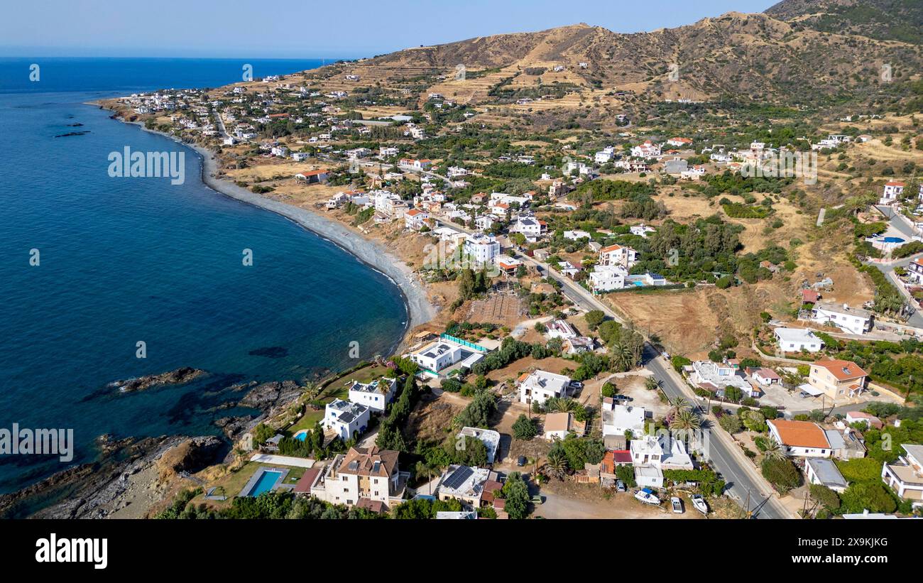 Aerial drone view of Pomos Village, Republic of Cyprus Stock Photo - Alamy