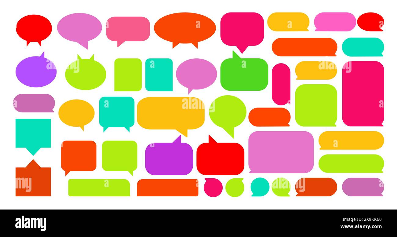 Big set of dialog boxes or speech bubbles different variants drawn by ...