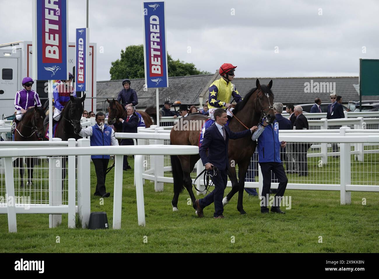 Epsom, Surrey, UK. 1st June, 2024. Ambiente Friendly enters the track ...