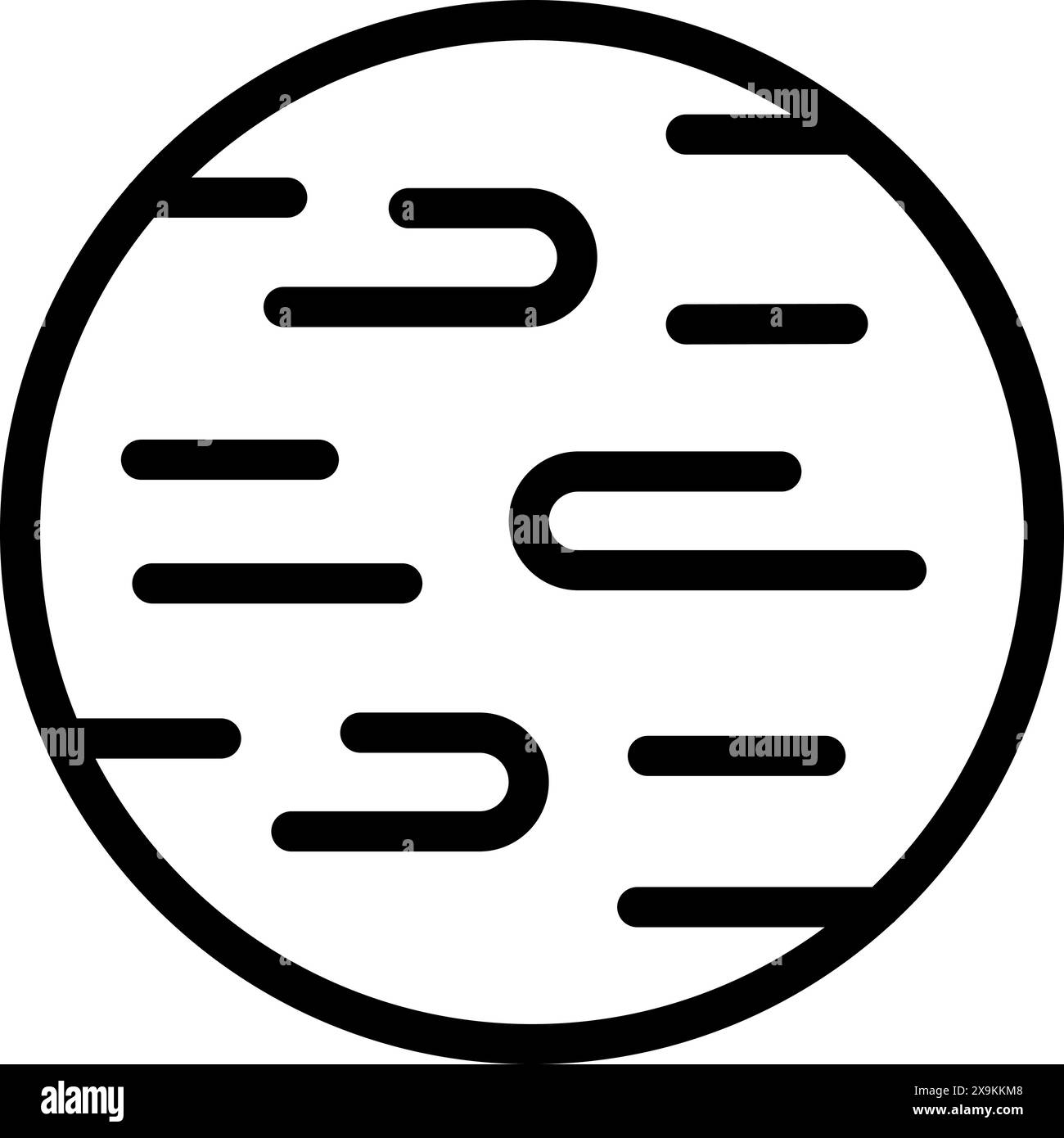 Minimalistic illustration of a circle with horizontal lines, resembling ...