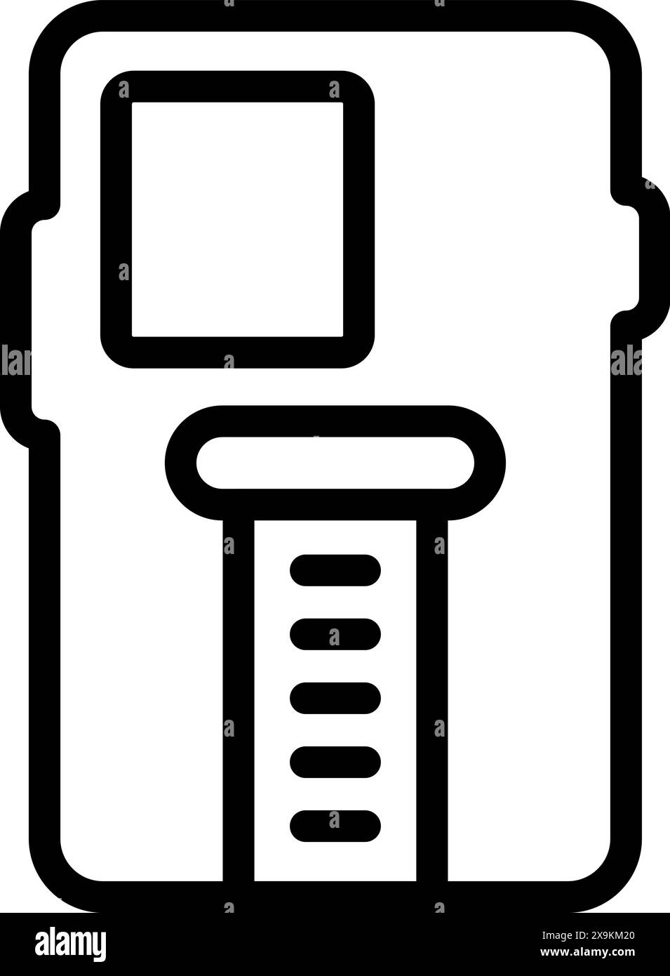 Simplified black line drawing of a gas pump, ideal for icon or ...