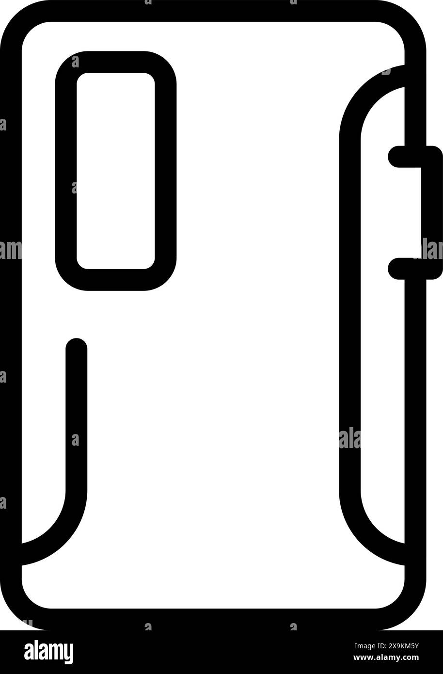 Modern minimalist smartphone outline icon illustration in thin line art ...