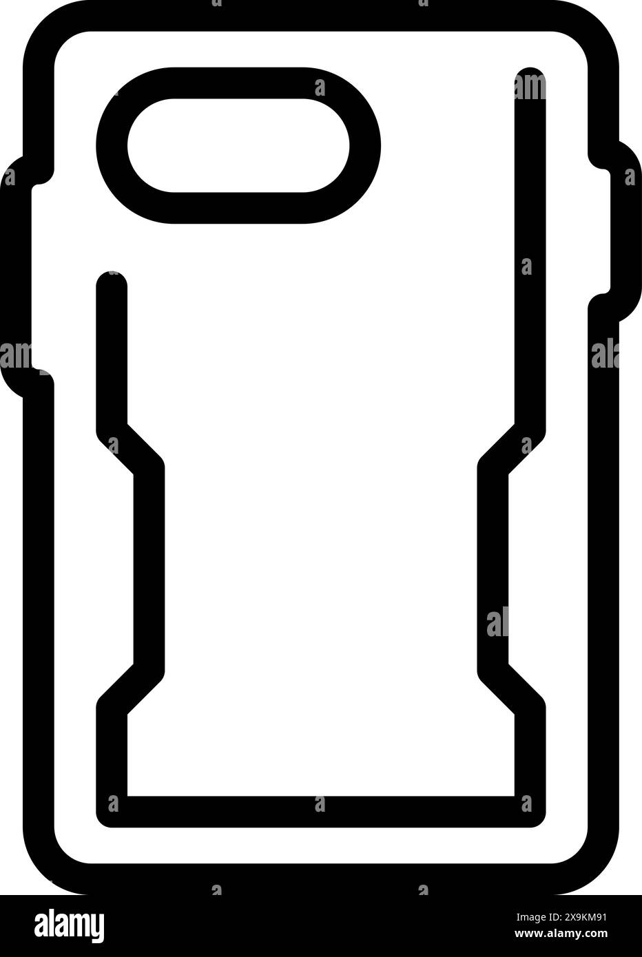 Illustration of a phone case outline, ideal for tech accessory design ...