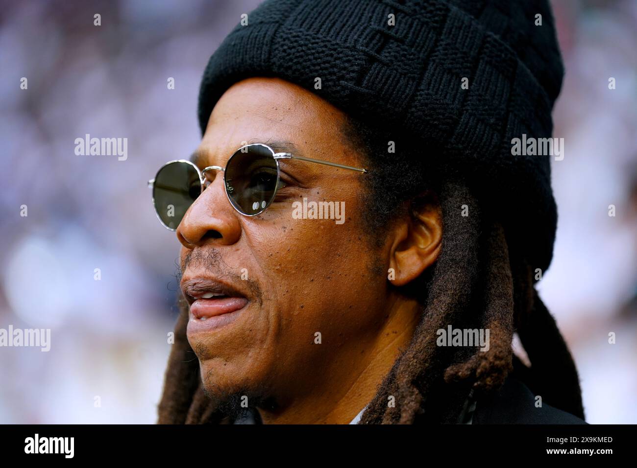 Jay-Z attends the UEFA Champions League final at Wembley Stadium in ...