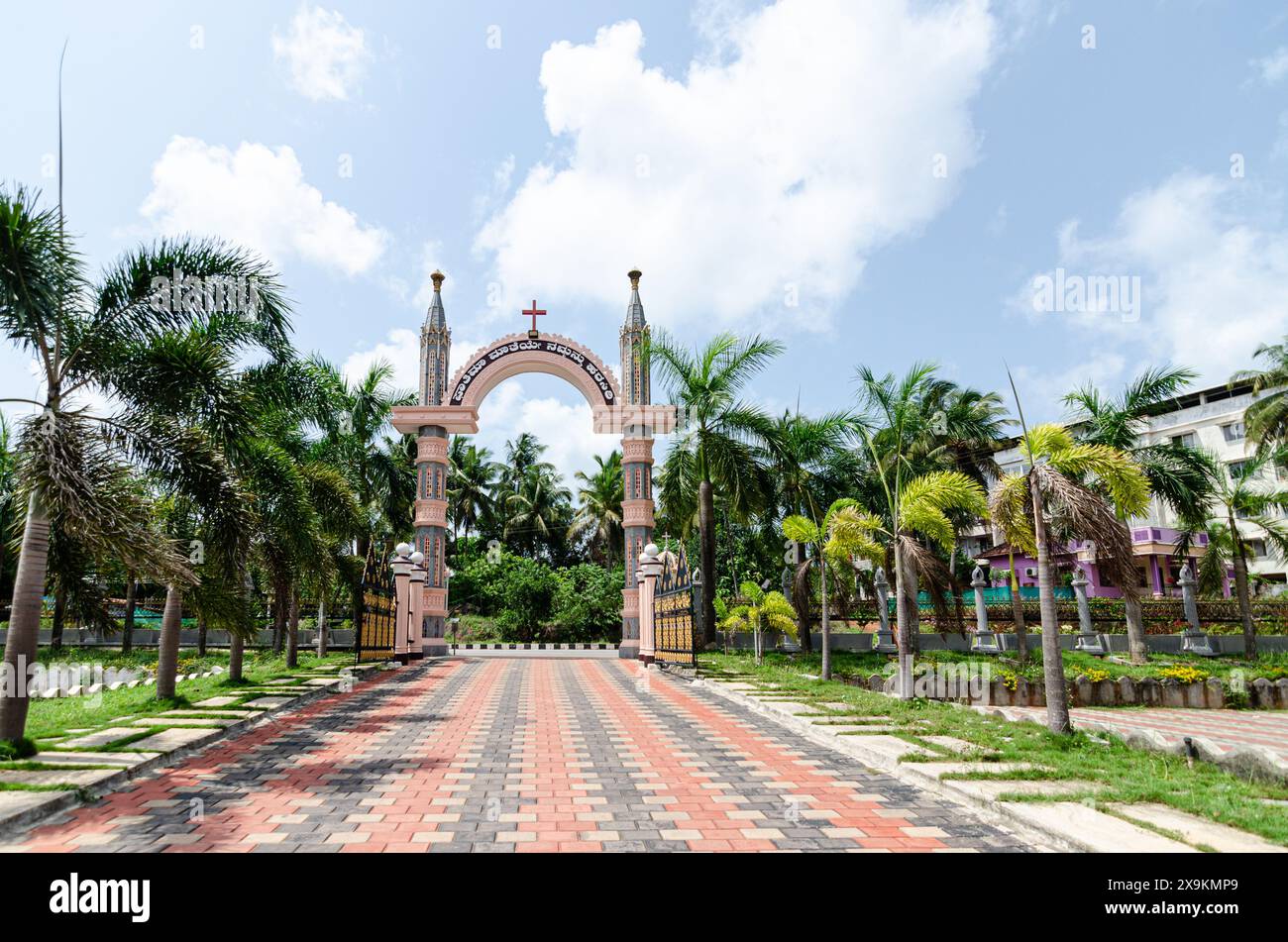 Entrance of Our Lady of Fatima Church at Perampalli, Udupi, India Stock ...