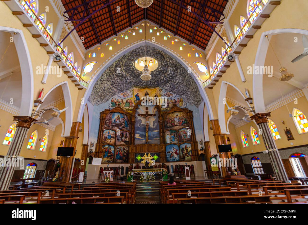 Interior of Our Lady of Fatima Church at Perampalli, Udupi, India Stock ...