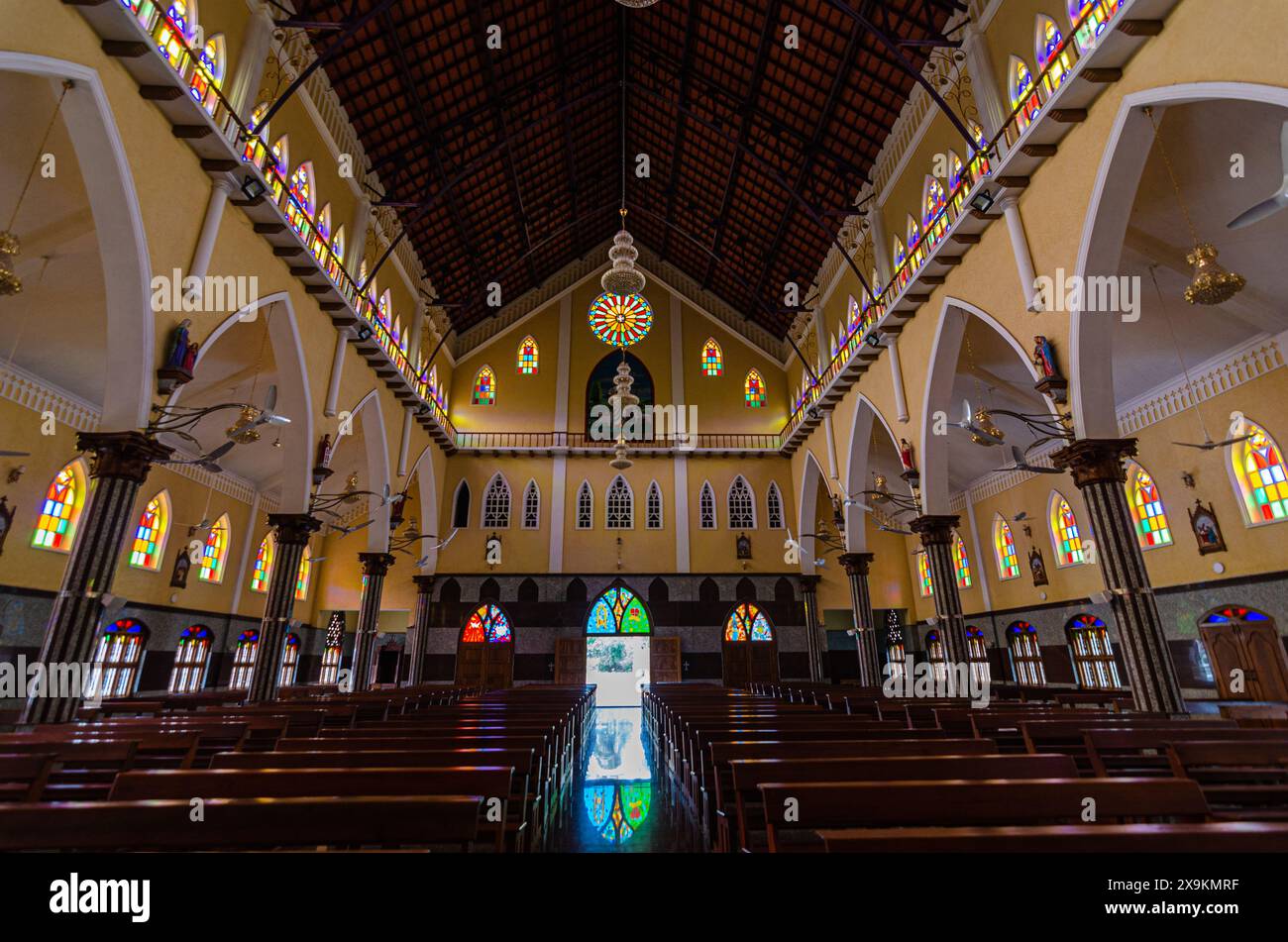 Interior of Our Lady of Fatima Church at Perampalli, Udupi, India Stock ...