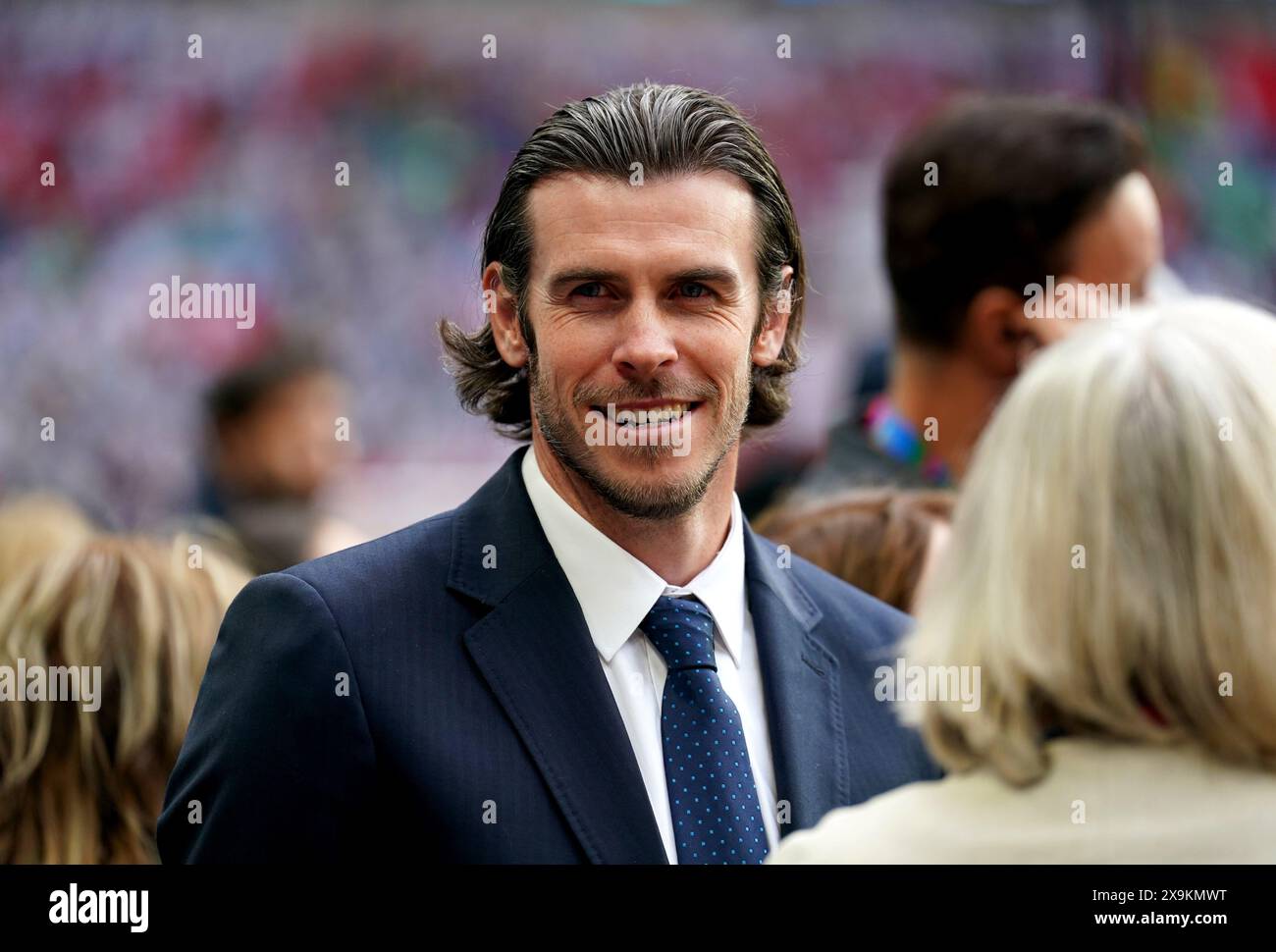 Former Real Madrid player Gareth Bale arrives ahead of the UEFA ...